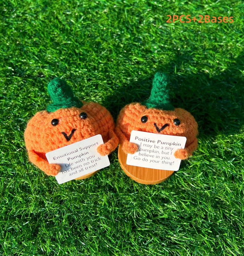 Crochet Emotional Support Pumpkin/positive Pumpkin,crochet Vegetables ...