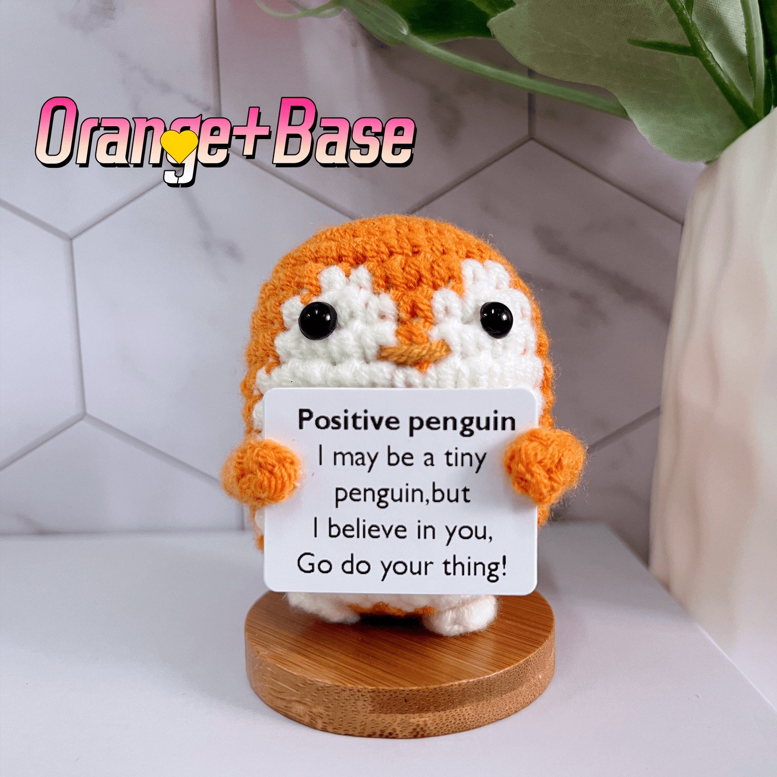 Cute Handmade Crochet Penguin,positive Penguin,emotional Support ...