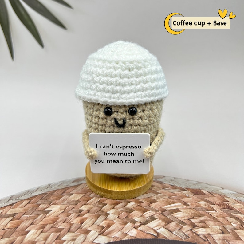Crochet Coffee Cup/coffee Bean/heart Plant,crochet Desk Buddy,emotional ...