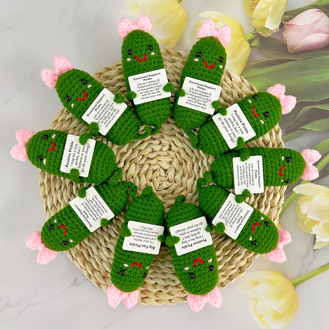 Bulk Crochet Emotional Support Pickle,crochet Pickle,office Desk Decor ...