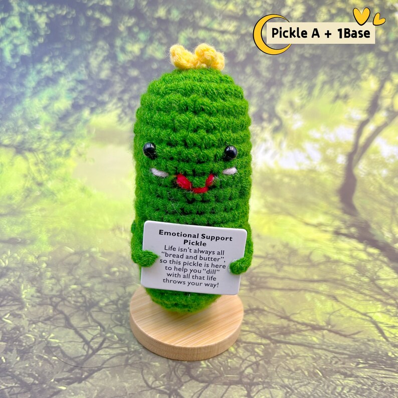 Emotional Support Crochet Pickle,cute Desk Accessories,mental Health ...