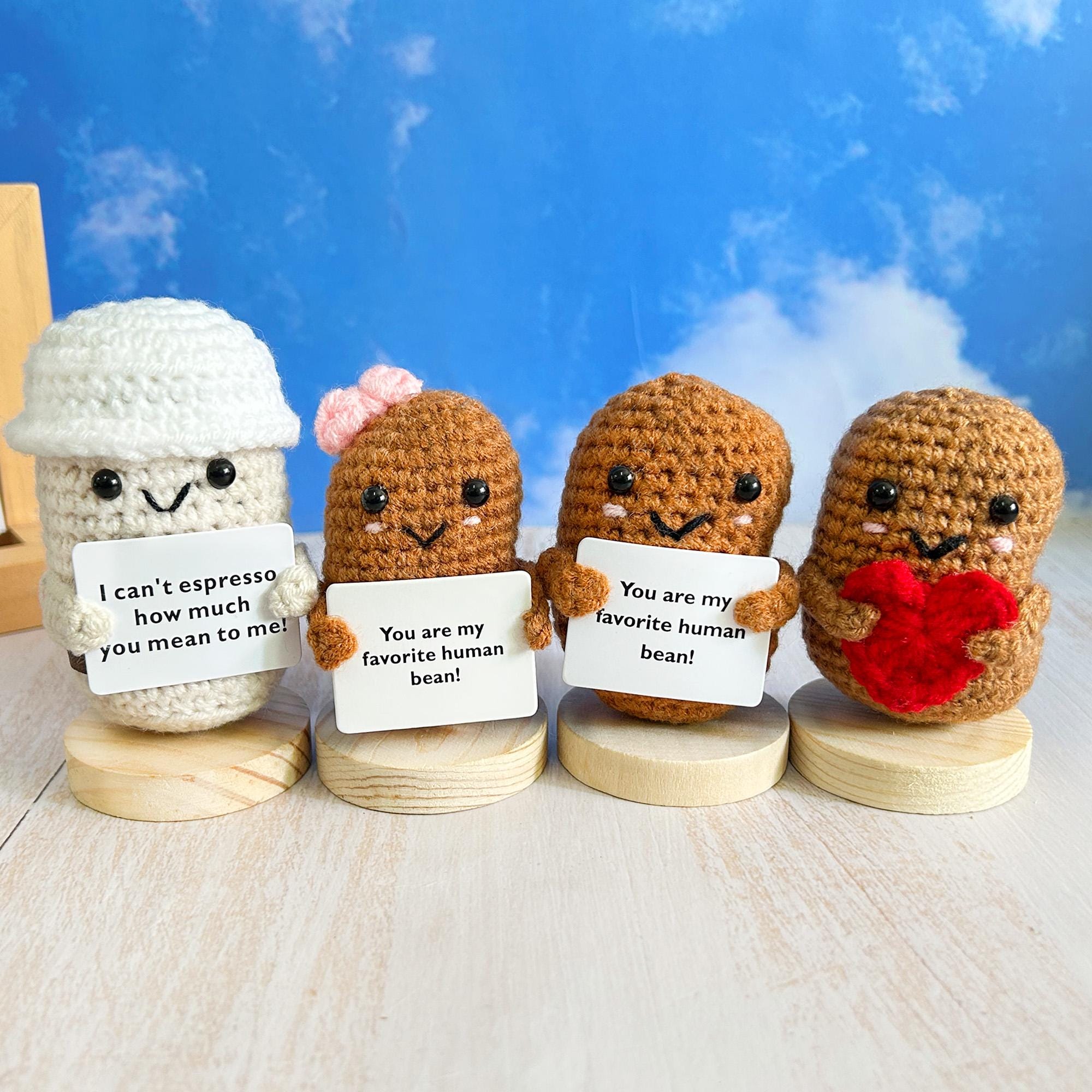 Cute Crochet Coffee Bean/coffee Cup,emotional Support Gift,gift for ...