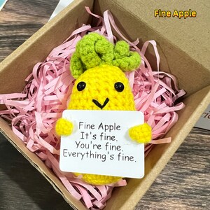 Crochet Positive Pineapple,fine Apple,emotional Support,office Desk ...
