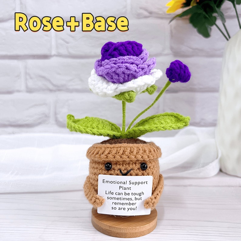 Cute Crochet Sunflower/rose/rose/forget Me Not,emotional Support Plant ...