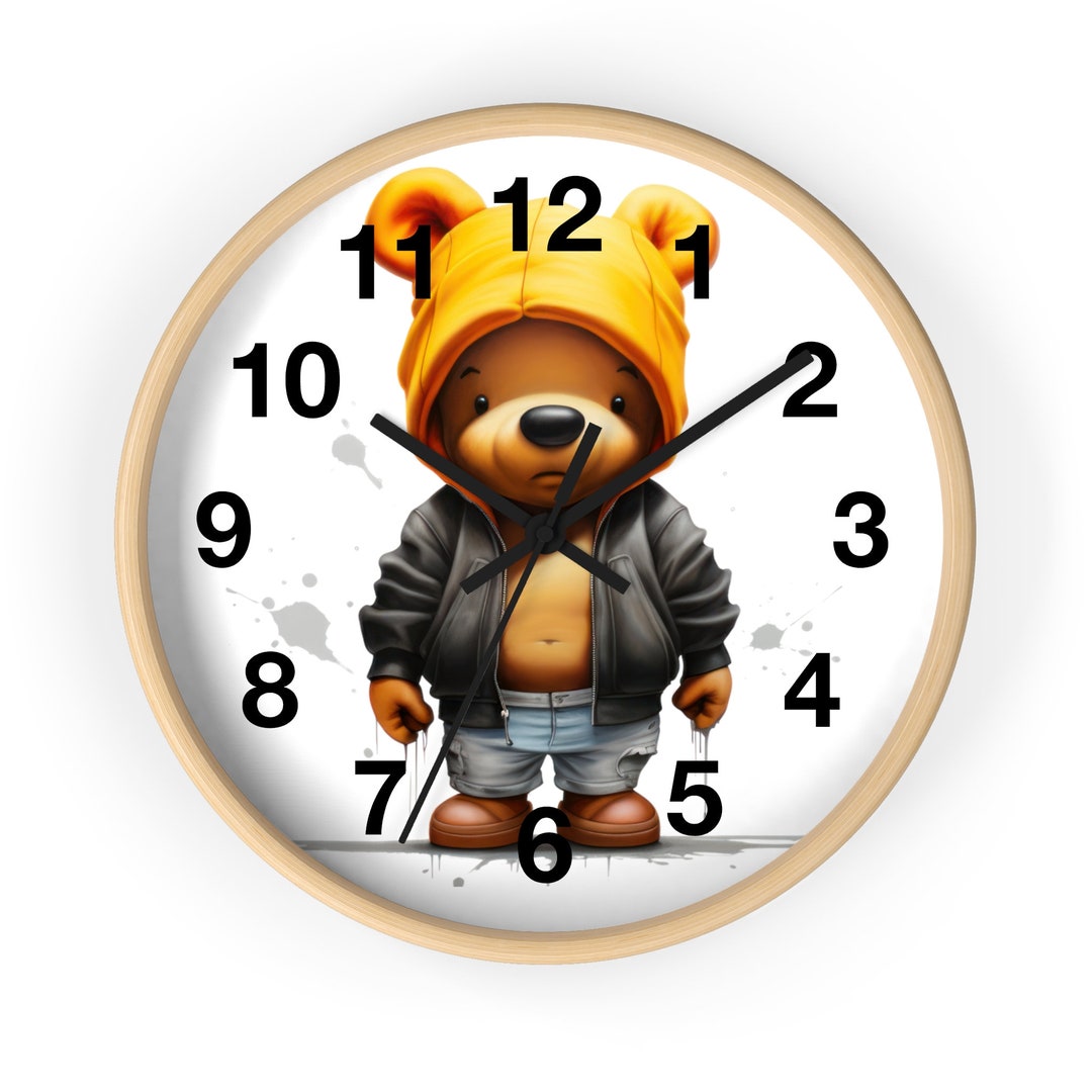 Teddy Bear Wall Clock Bear Clock Nursery Decor Kids Bedroom - Etsy