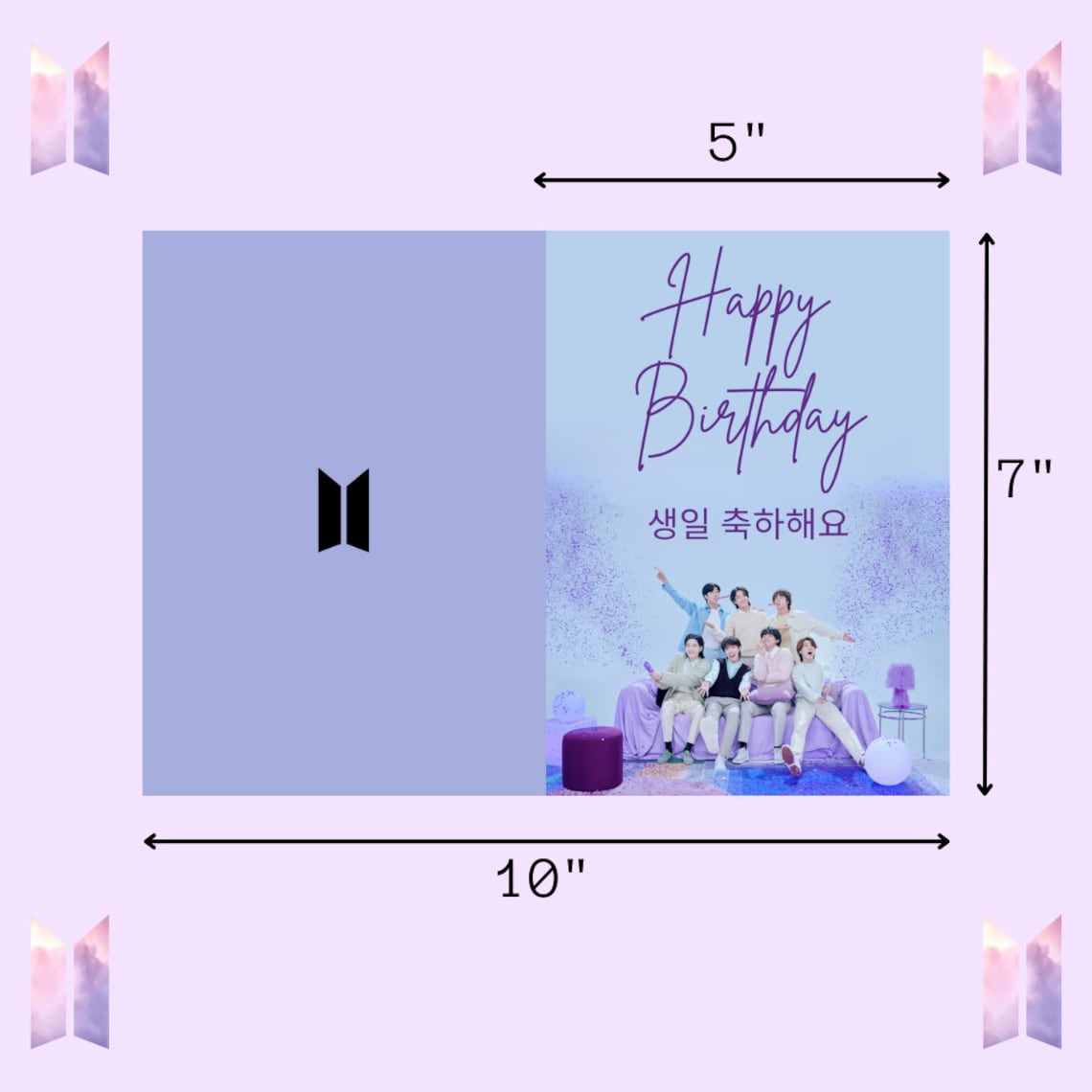BTS Happy Birthday Card | BTS Themed Card | Digital Download | Editable ...
