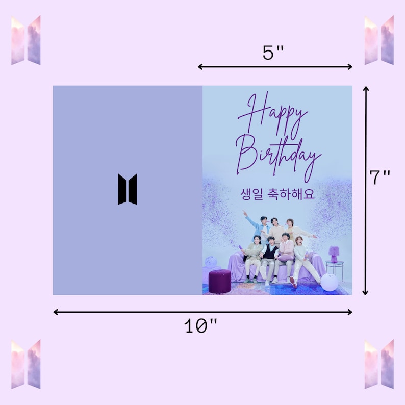BTS Happy Birthday Card | BTS Themed Card | Digital Download | Editable ...