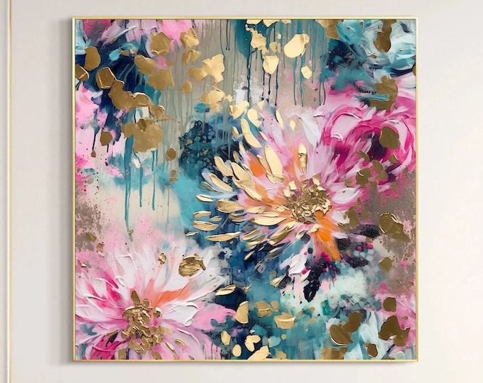 Large Abstract Flower Oil Painting on Canvas Wall Art,original Textured ...