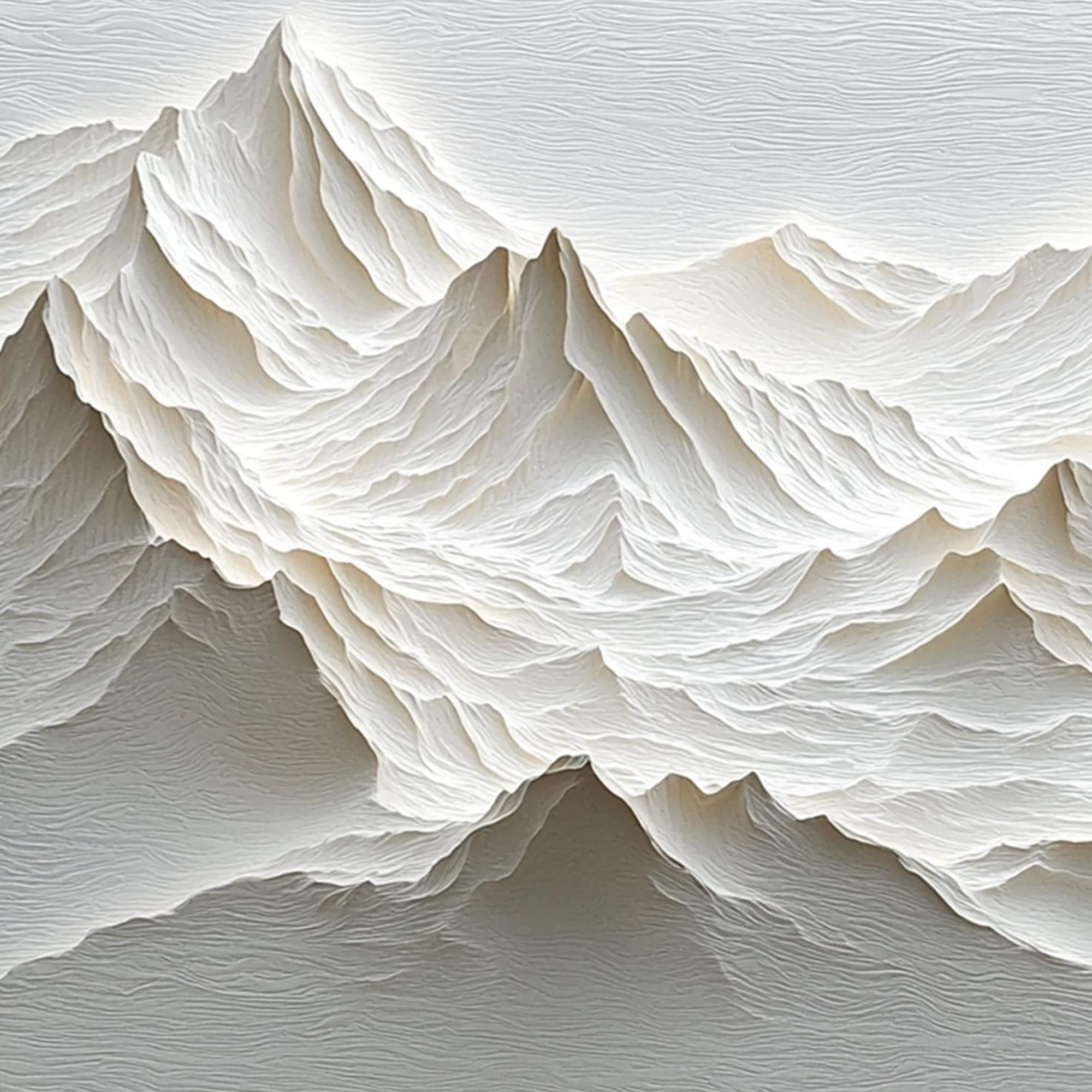 Abstract 3D Mountains Oil Painting, Original Textured Mountains ...