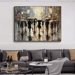 Large Abstract Walking People Oil Painting on Canvas Wall Art,original ...