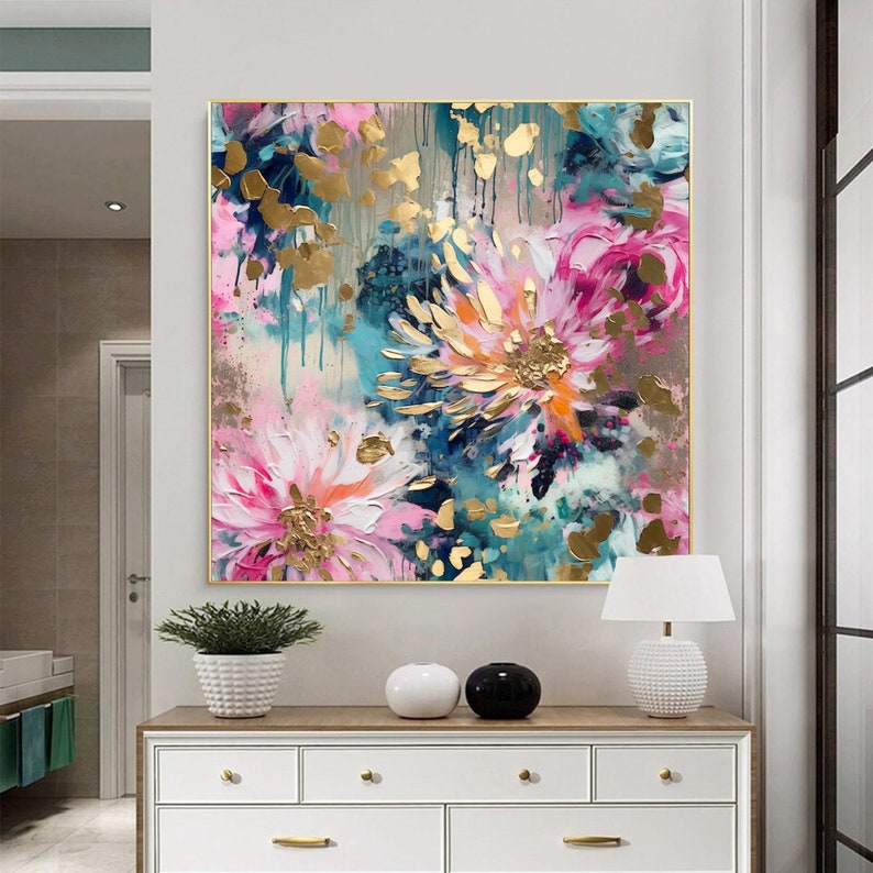 Large Abstract Flower Oil Painting on Canvas Wall Art,original Textured ...