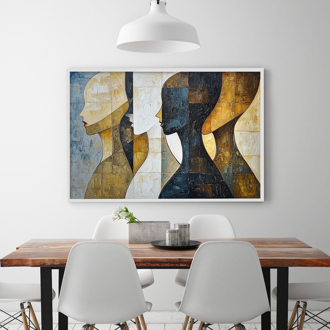 Abstract Figure Oil Painting on Canvas, Original Portrait Painting ...