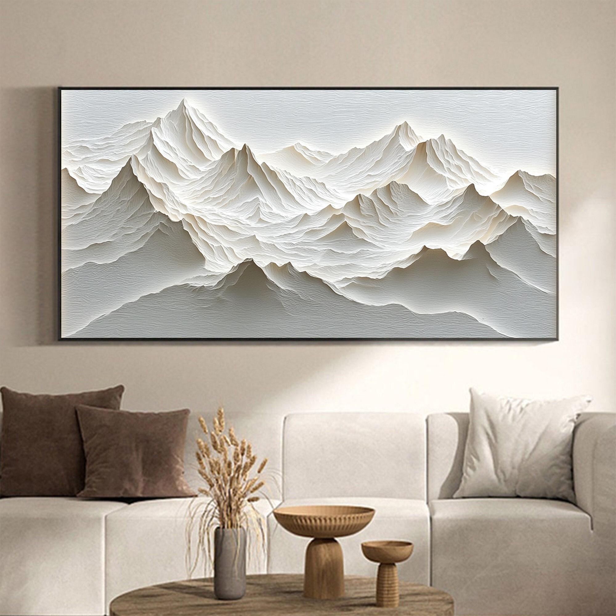Abstract 3D Mountains Oil Painting, Original Textured Mountains ...