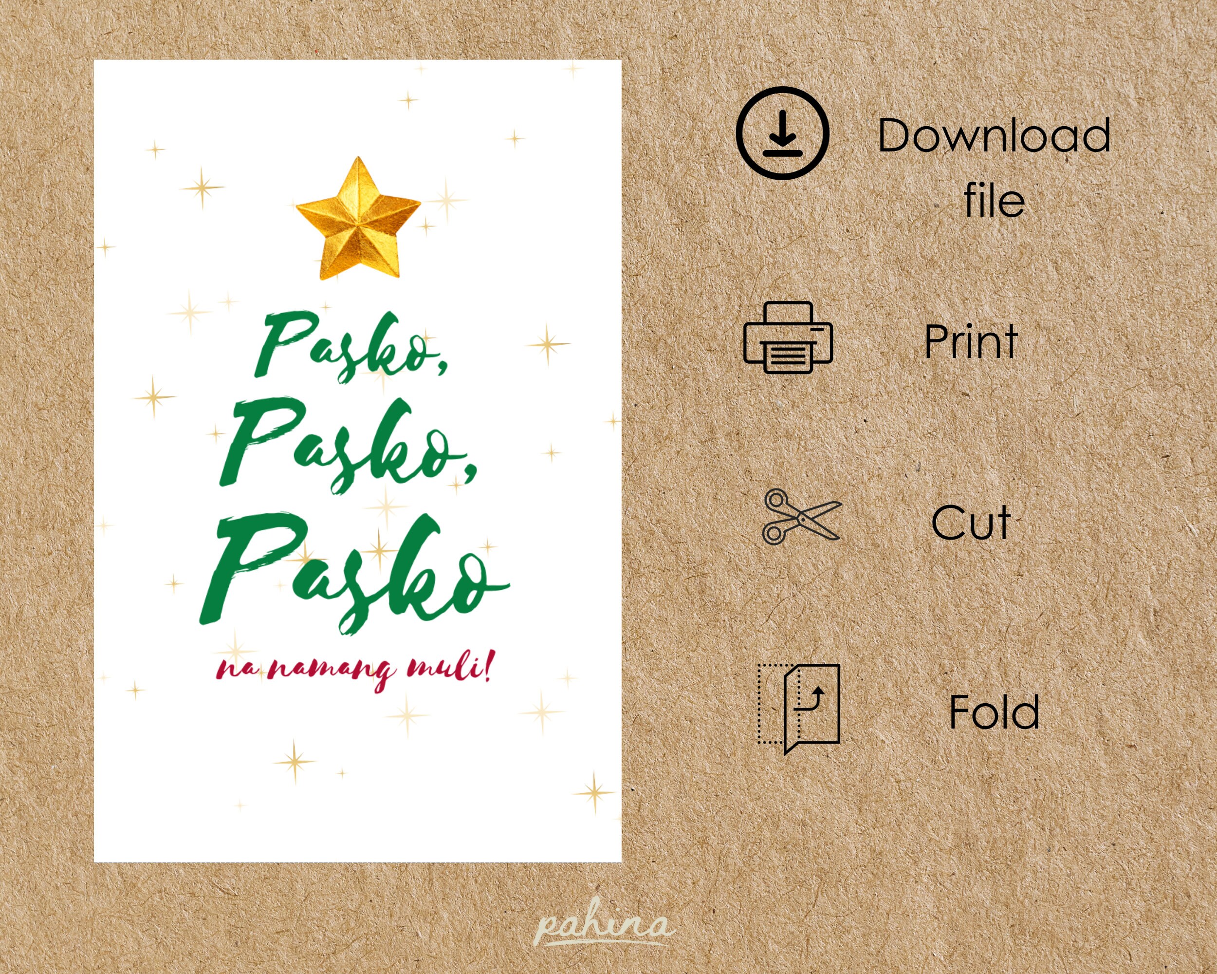 Pasko Na Naman - Printable Greeting Cards- Christmas Card - Filipino ...