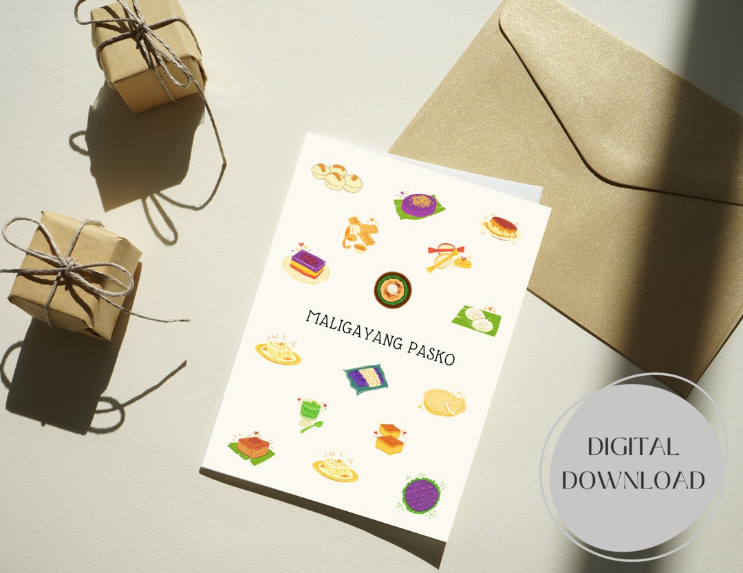 Pagkaing Pinoy Card - Printable Greeting Cards - Christmas Card ...