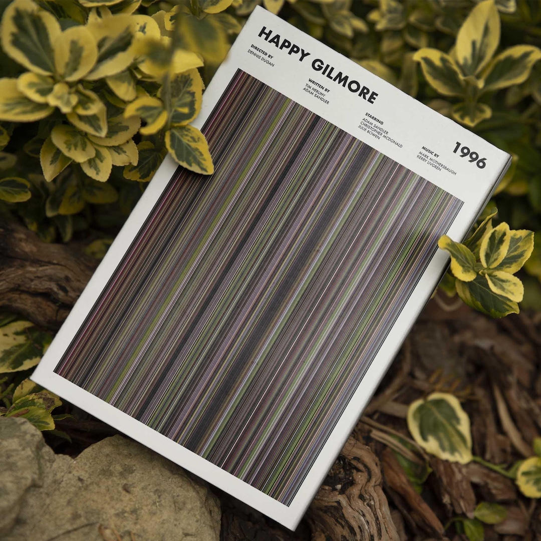 Happy Gilmore 1996 Movie Barcode Poster, Gilmore Movie Print, Vintage ...