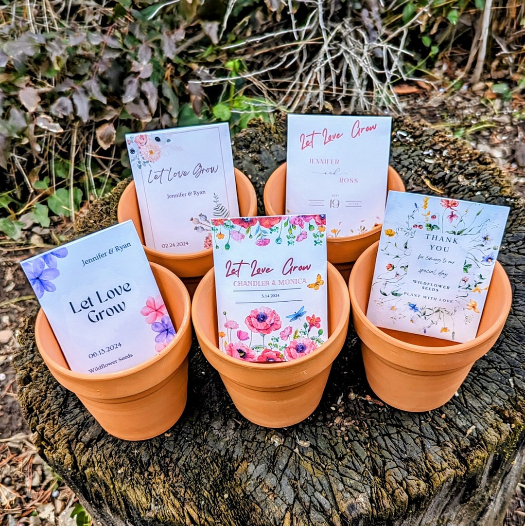 Customizable Wedding Favor Seed Packet Let Love Grow Elegant Flower Two ...