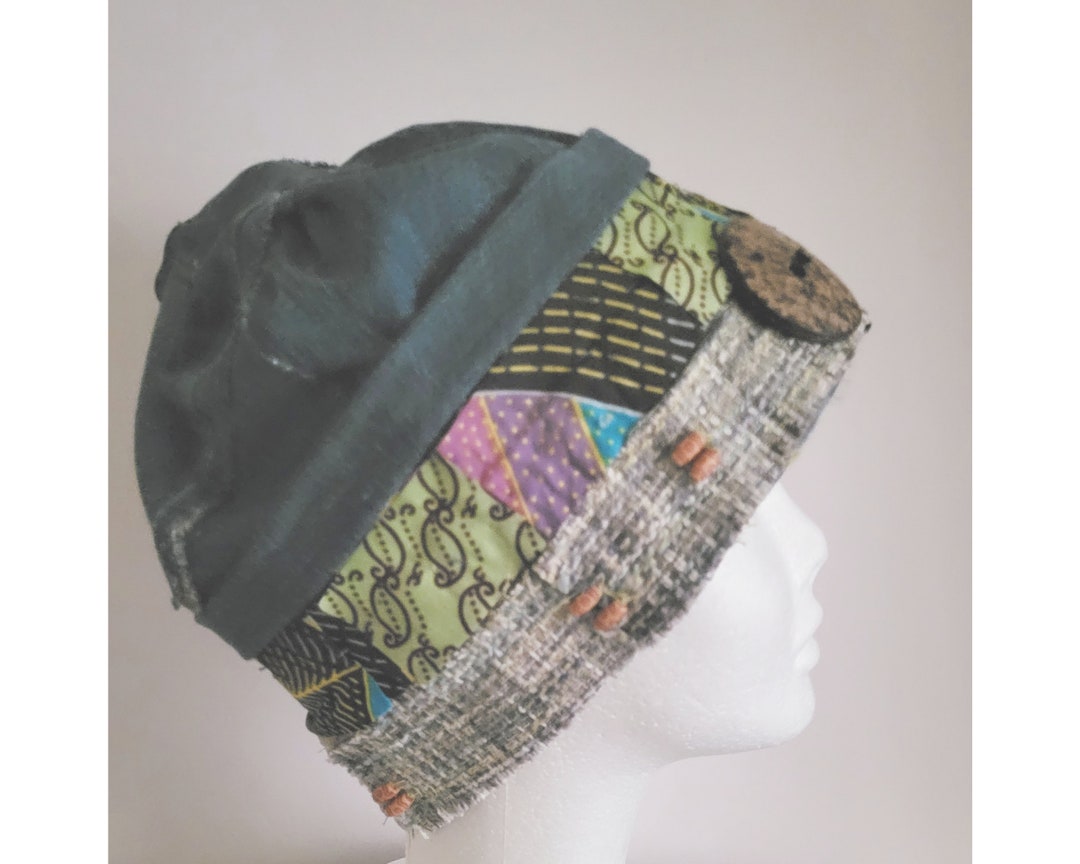 Funky Frayed Bucket Denim Hat Med Large Fit Wood Polyester - Etsy