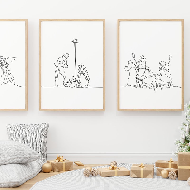 Nativity Line Art - Etsy