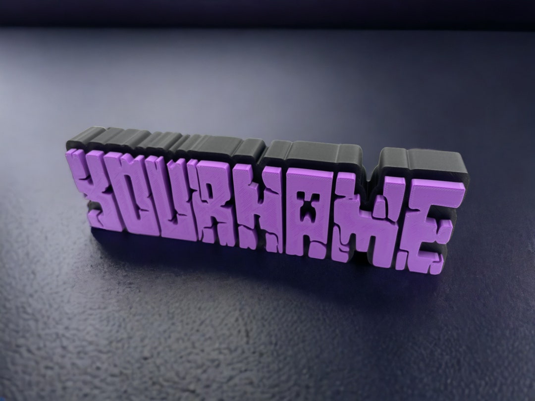 Custom Minecraft Name Plate | Minecraft Inspired Font | Desk Name Plate ...