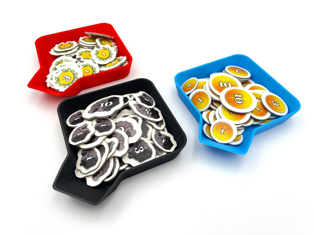 Universal Stackable Token Trays With Funnel Board Game Token Trays Game ...