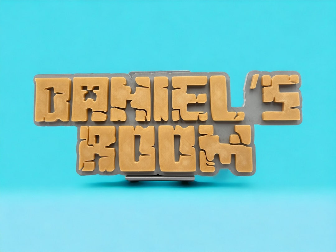 Minecraft Wall Mounted Nameplate | Minecraft Inspired Nametag | 3D Wall ...