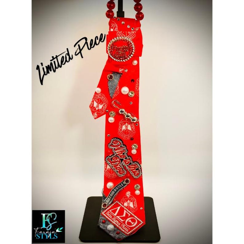 Delta Sigma Theta Premade Junk Tie – Bling Sorority Tie With ...