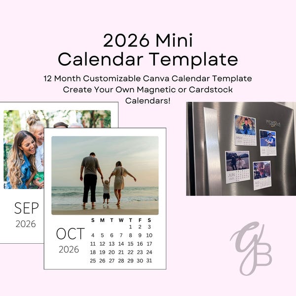 2026 Mini Magnetic Calendars - Etsy