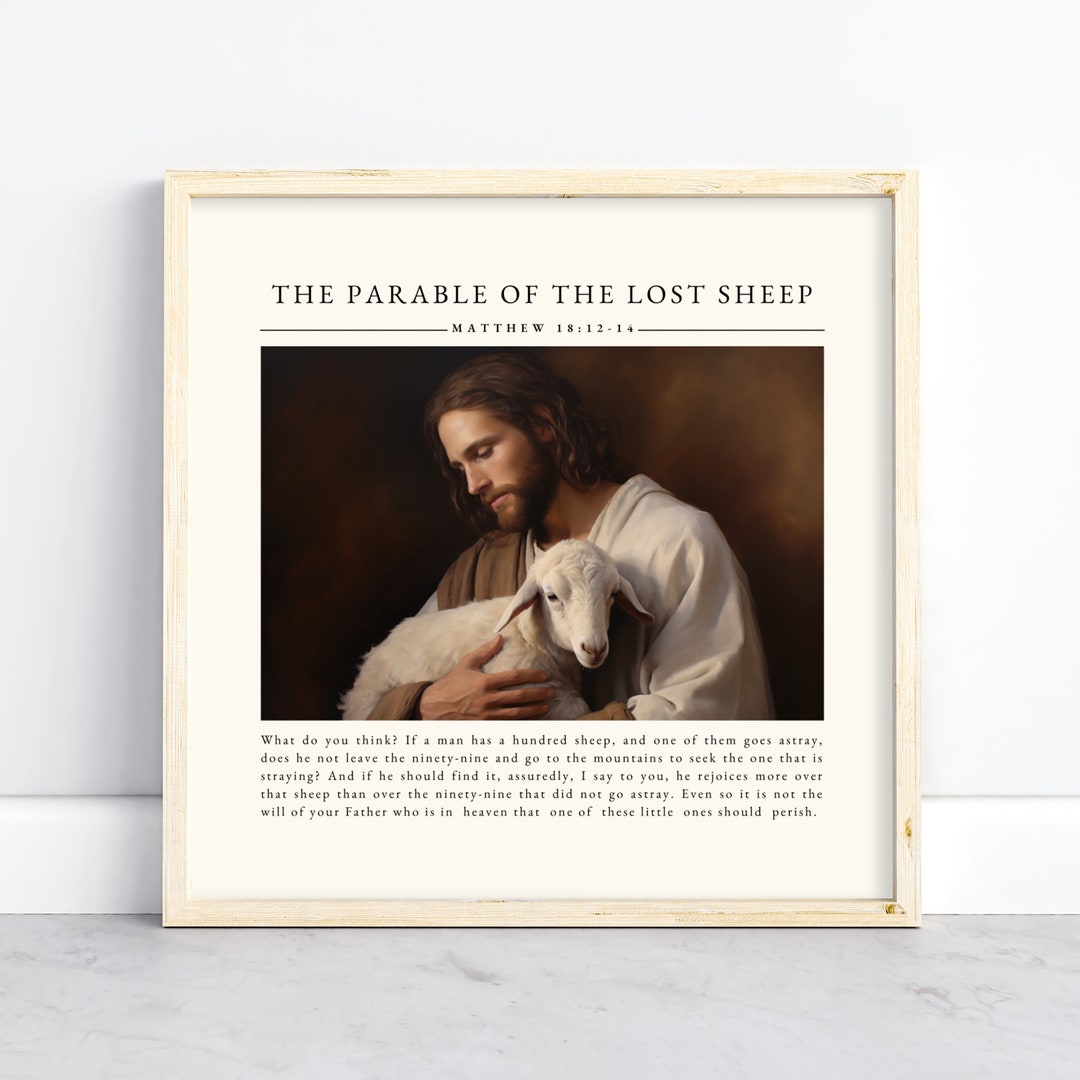The Parable of the Lost Sheep, Christian Wall Art, Jesus and Sheep ...