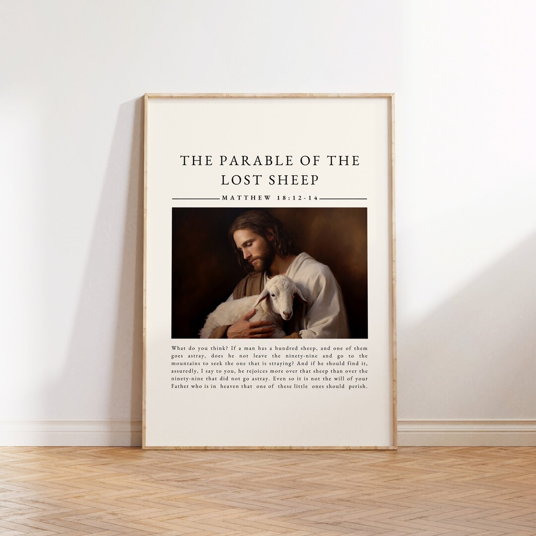 Buy The Parable of the Lost Sheep, Jesus and Lamb, Christian Wall Art ...
