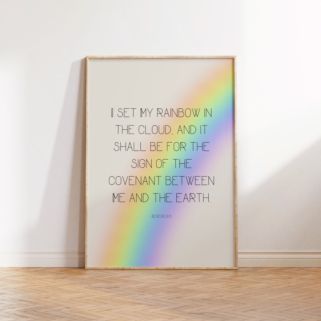 Christian Nursery Wall Decor, I Set My Rainbow in the Cloud, Gods ...