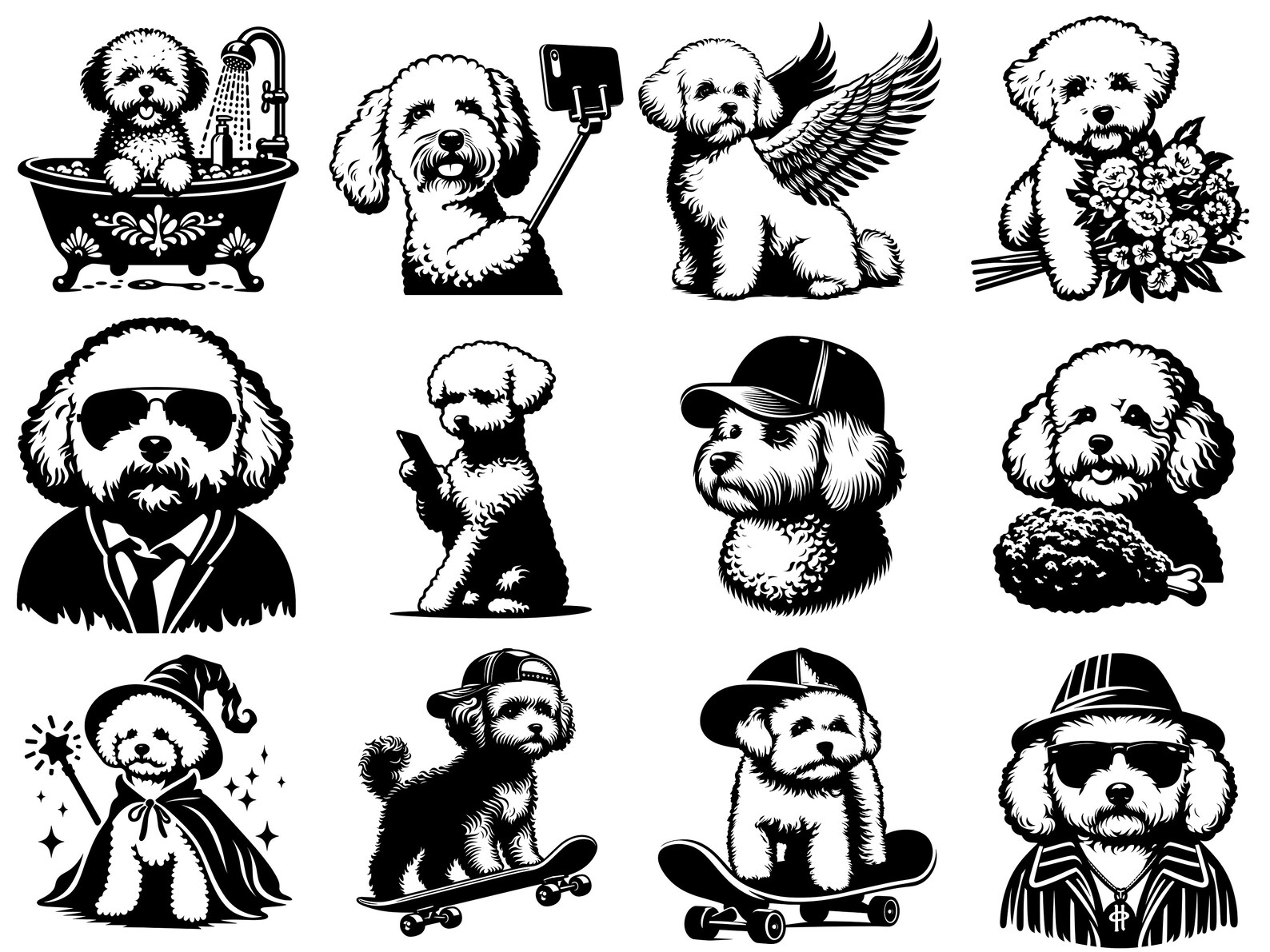 Bichon Frise SVG Bichon Fluffy Cute Royal SVG Bichon Circus Svg Puffy ...