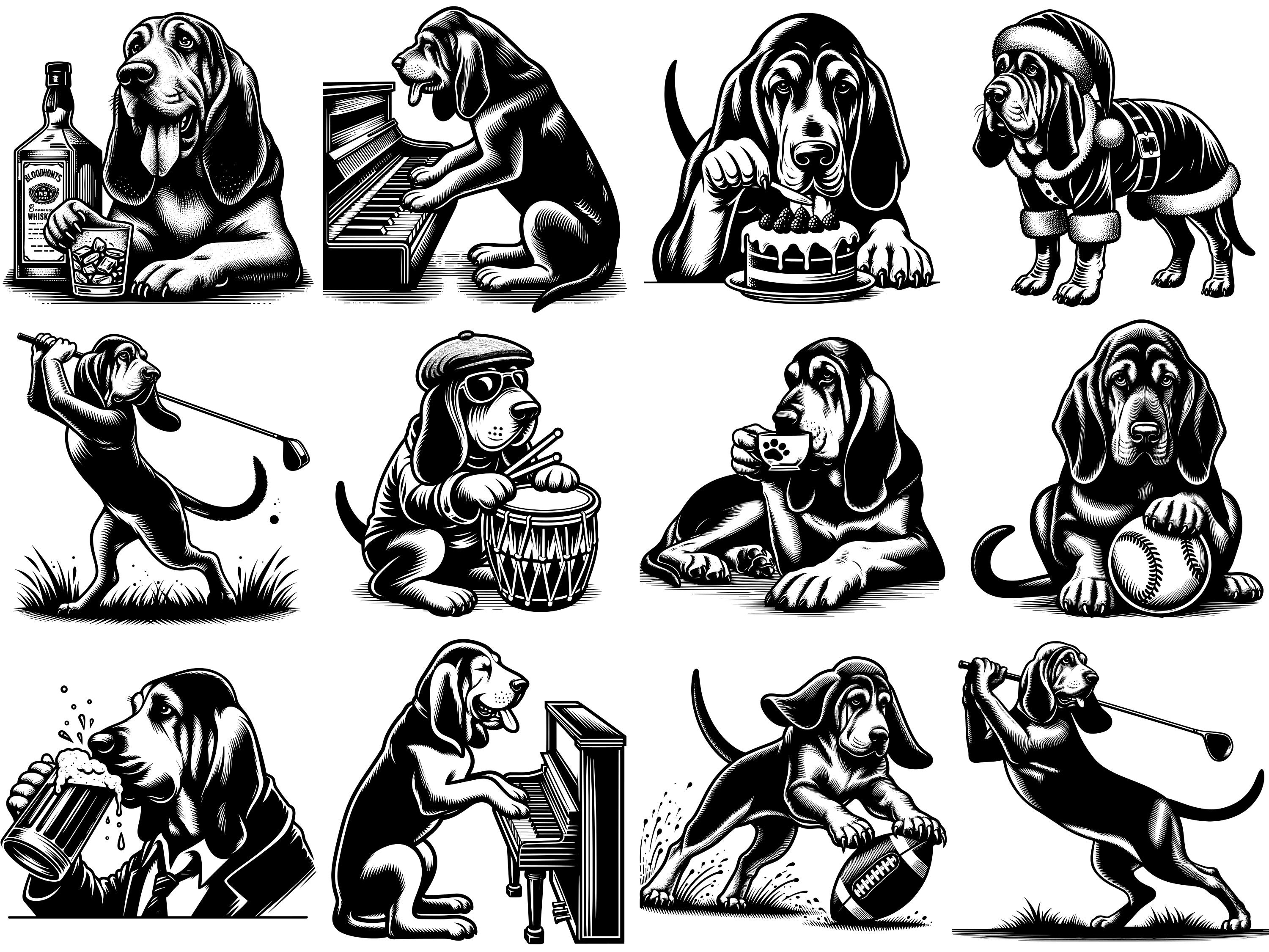 Bloodhound Svg Designs Digital Downloads - 111 Cut Svg Files DIY Vector ...