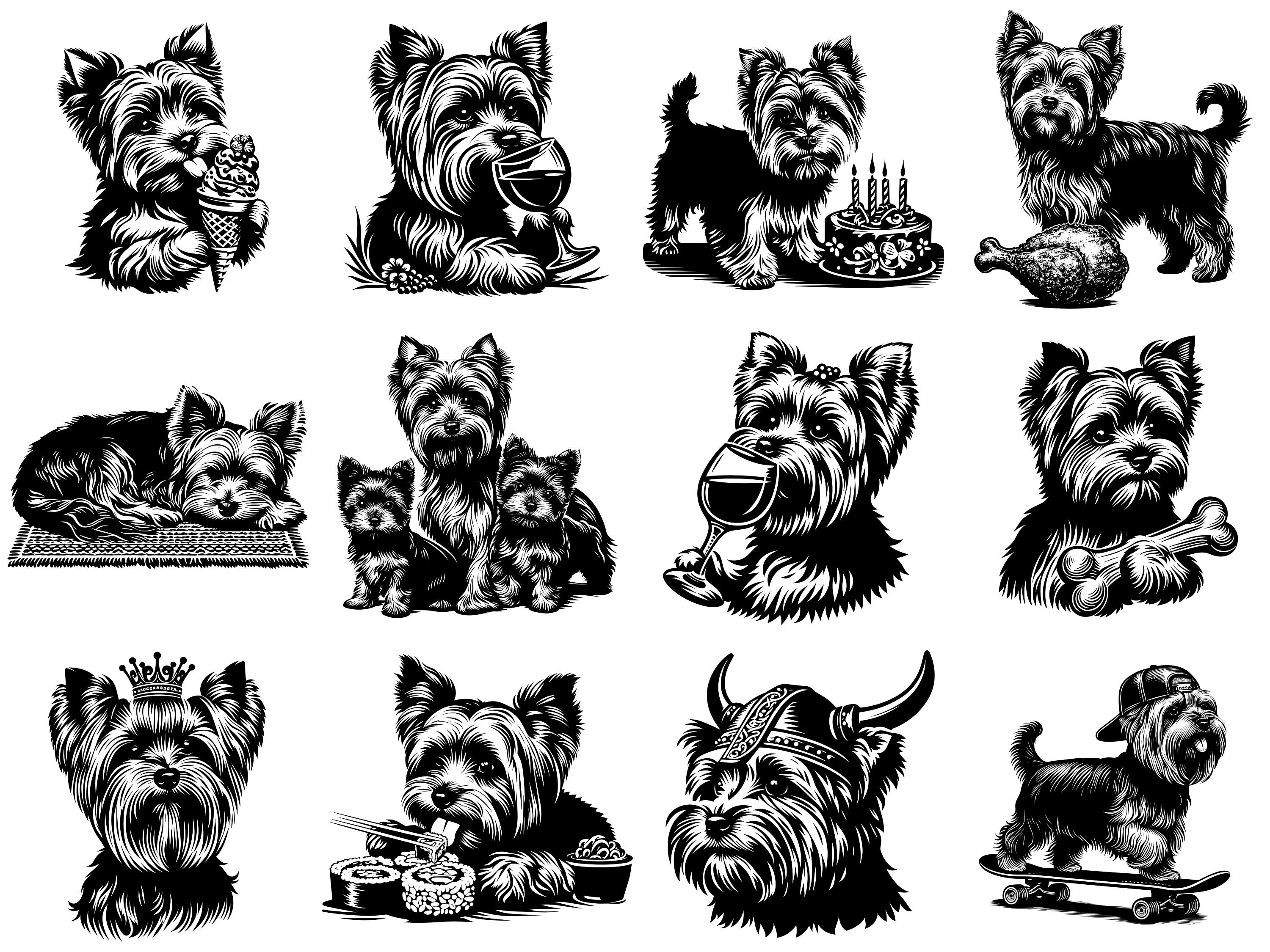 Yorkshire Terrier Svg Dog Silhouette Svg Dog Clipart 114 Cut Files ...