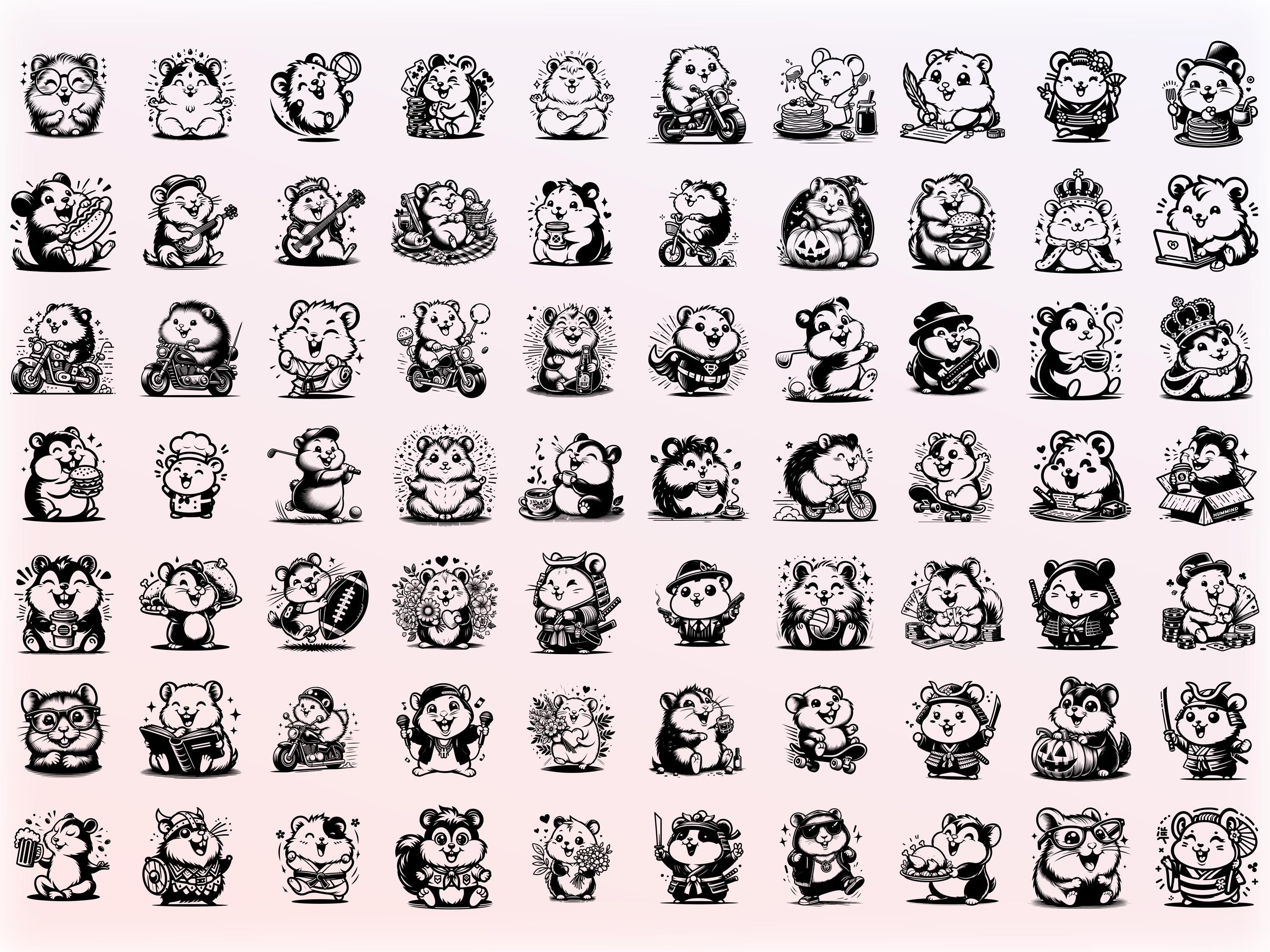 Hamster SVG Sticker SVG Kawaii SVG Hamster Mama Svg Hamster Dad Svg ...