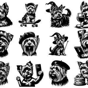 Yorkshire Terrier Svg Dog Silhouette Svg Dog Clipart - 114 Cut Files ...