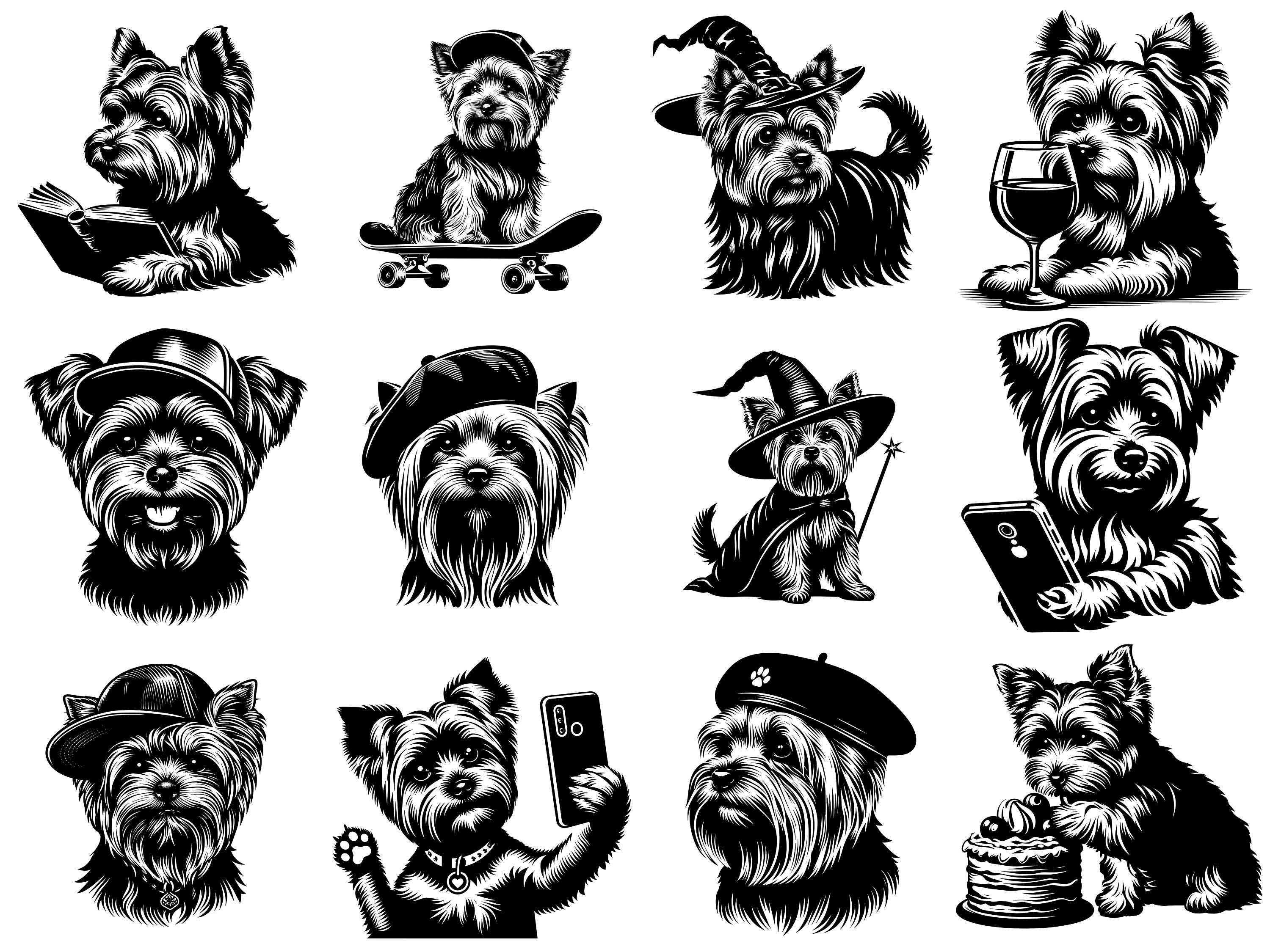 Yorkshire Terrier Svg Dog Silhouette Svg Dog Clipart 114 Cut Files ...