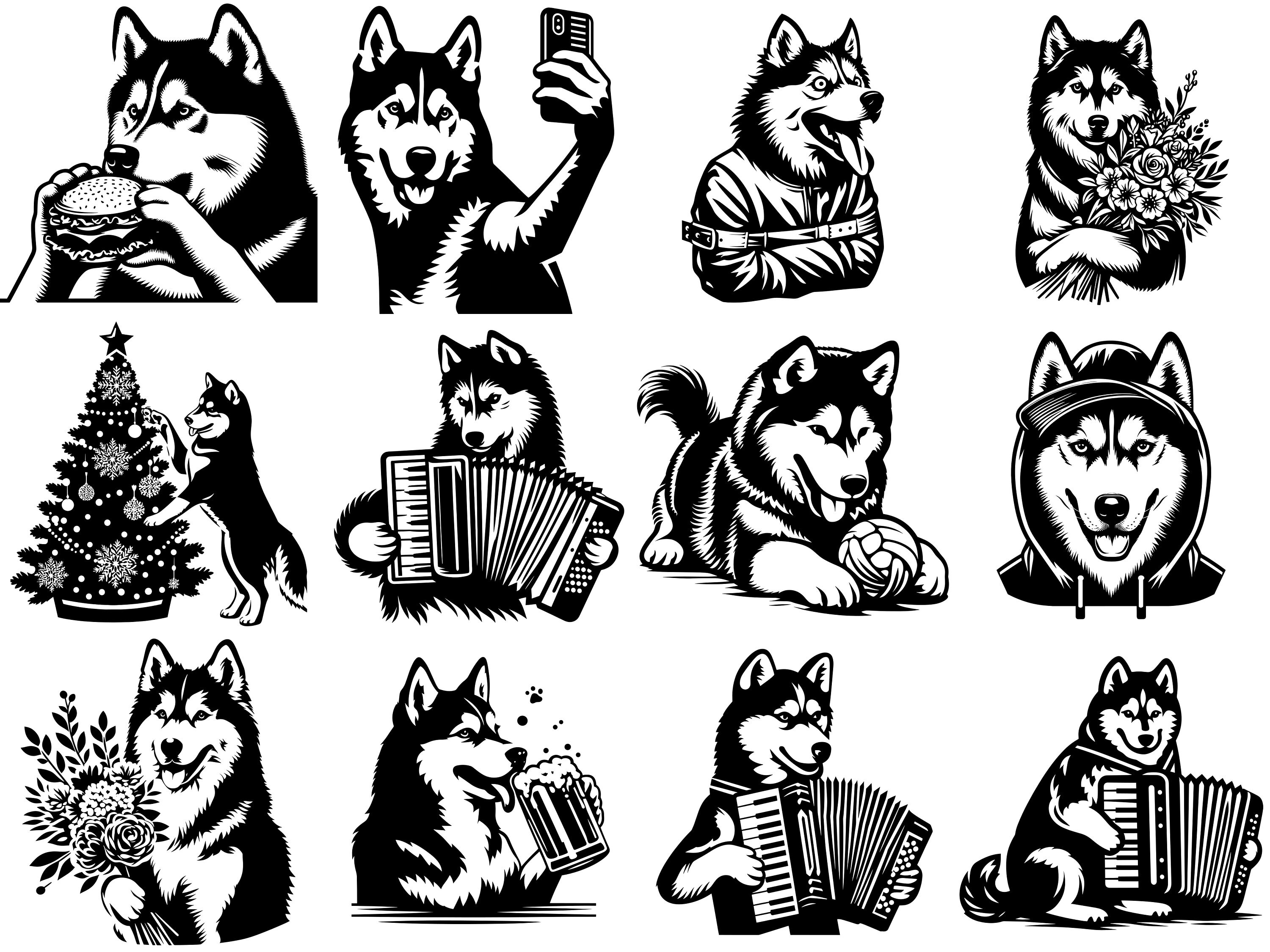 Husky Svg Husky Clipart Dog Svg Digital Designs Collection 109 Dog ...