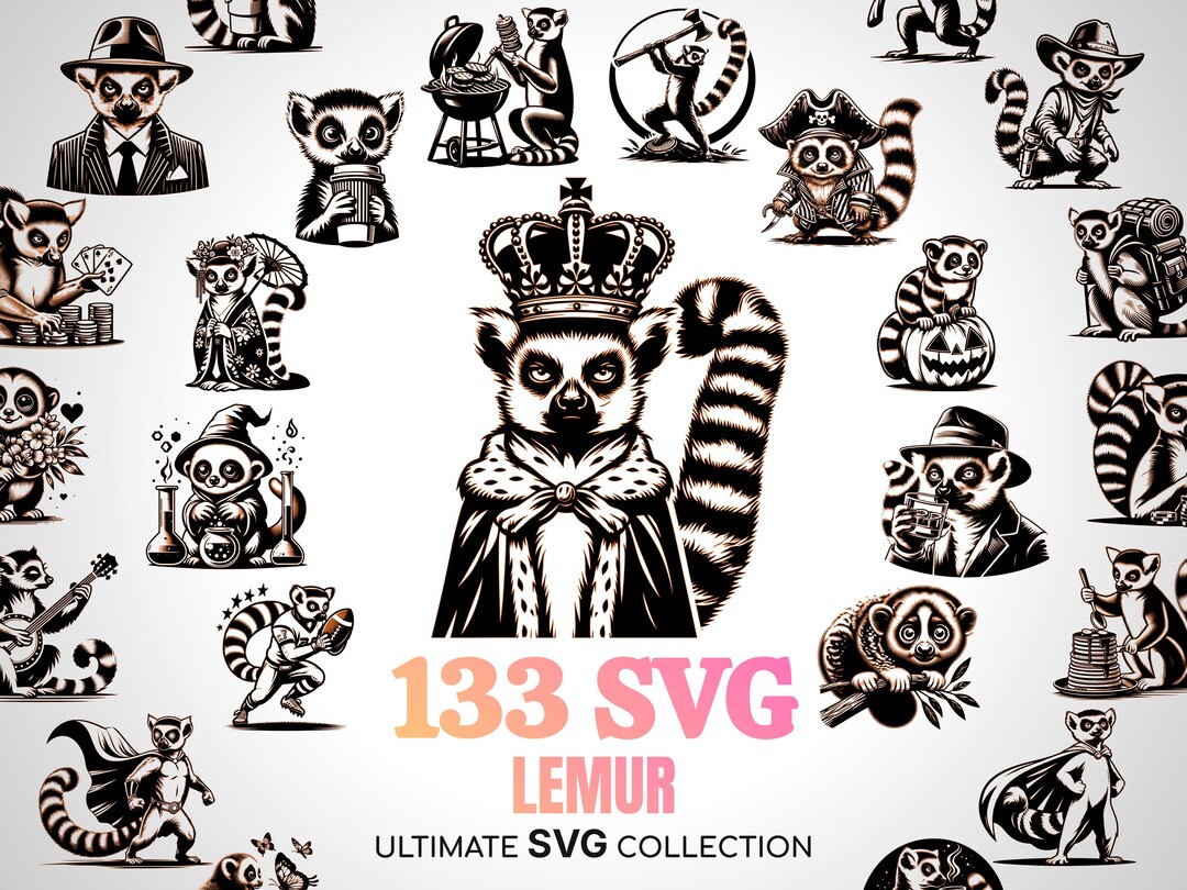 Lemur SVG Madagascar King Julien SVG Ringtailed Lemurs Move It SVG ...