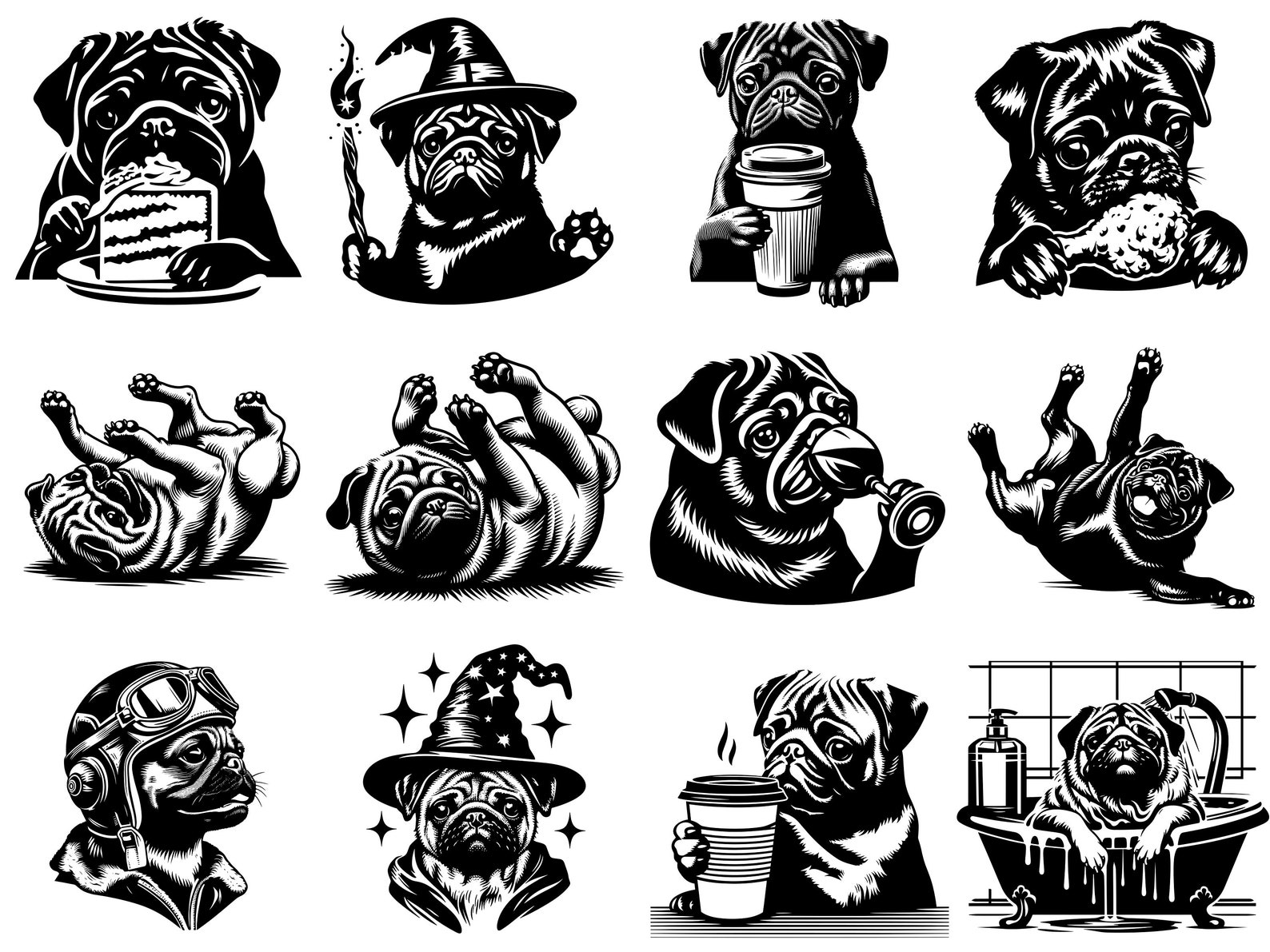 Pug Svg Dog Lover Svg Bundles Collection - 115 Cricut Svg Files DIY ...