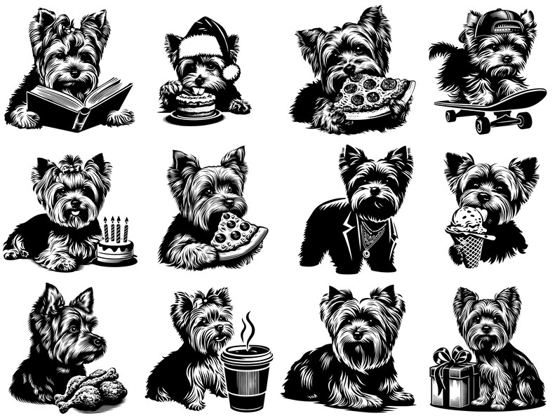 Yorkshire Terrier Svg Dog Silhouette Svg Dog Clipart - 114 Cut Files ...