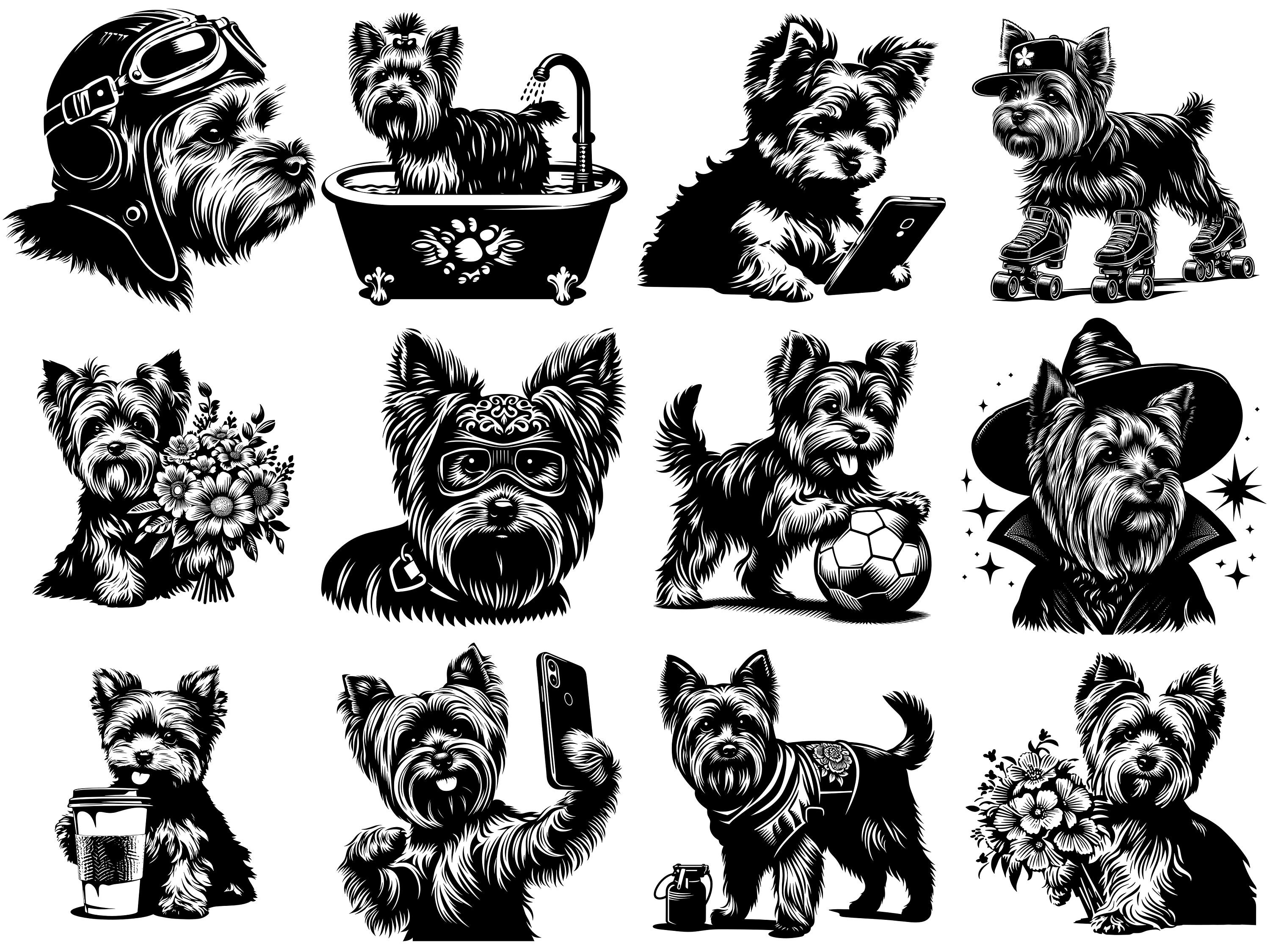 Yorkshire Terrier Svg Dog Silhouette Svg Dog Clipart 114 Cut Files ...
