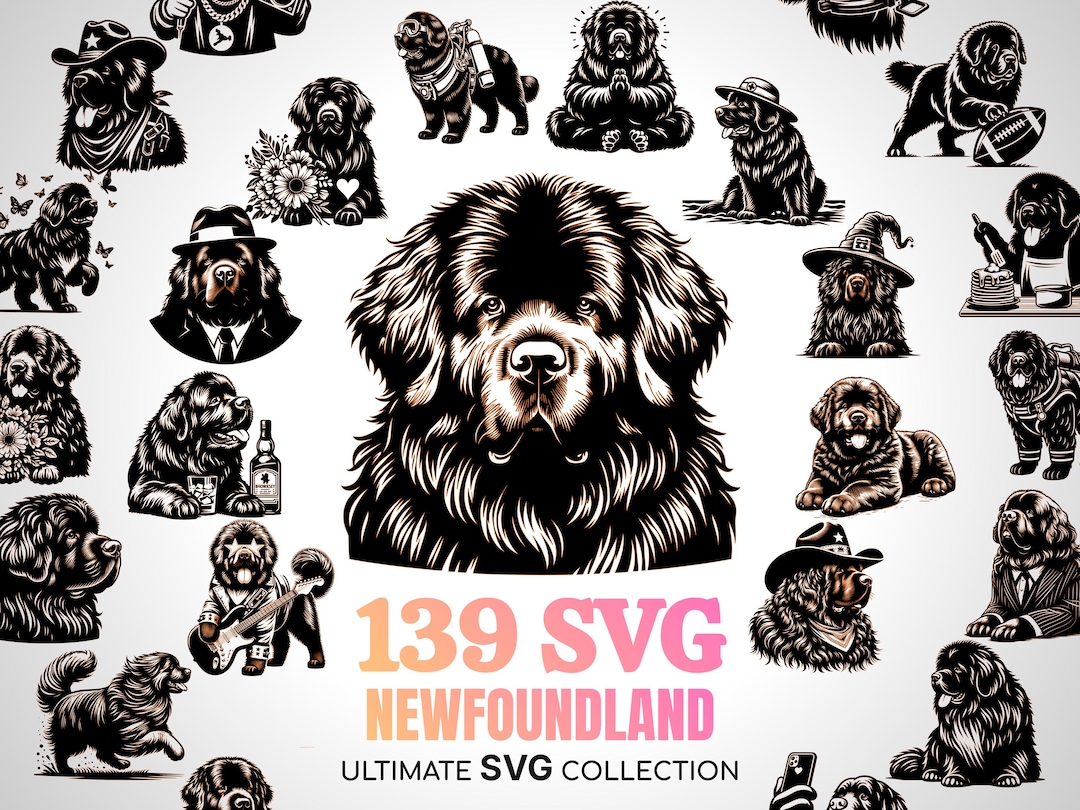 Newfoundland SVG Dog Giant Newfie Mom Dad SVG Gifts Dog Lover Gift SVG ...