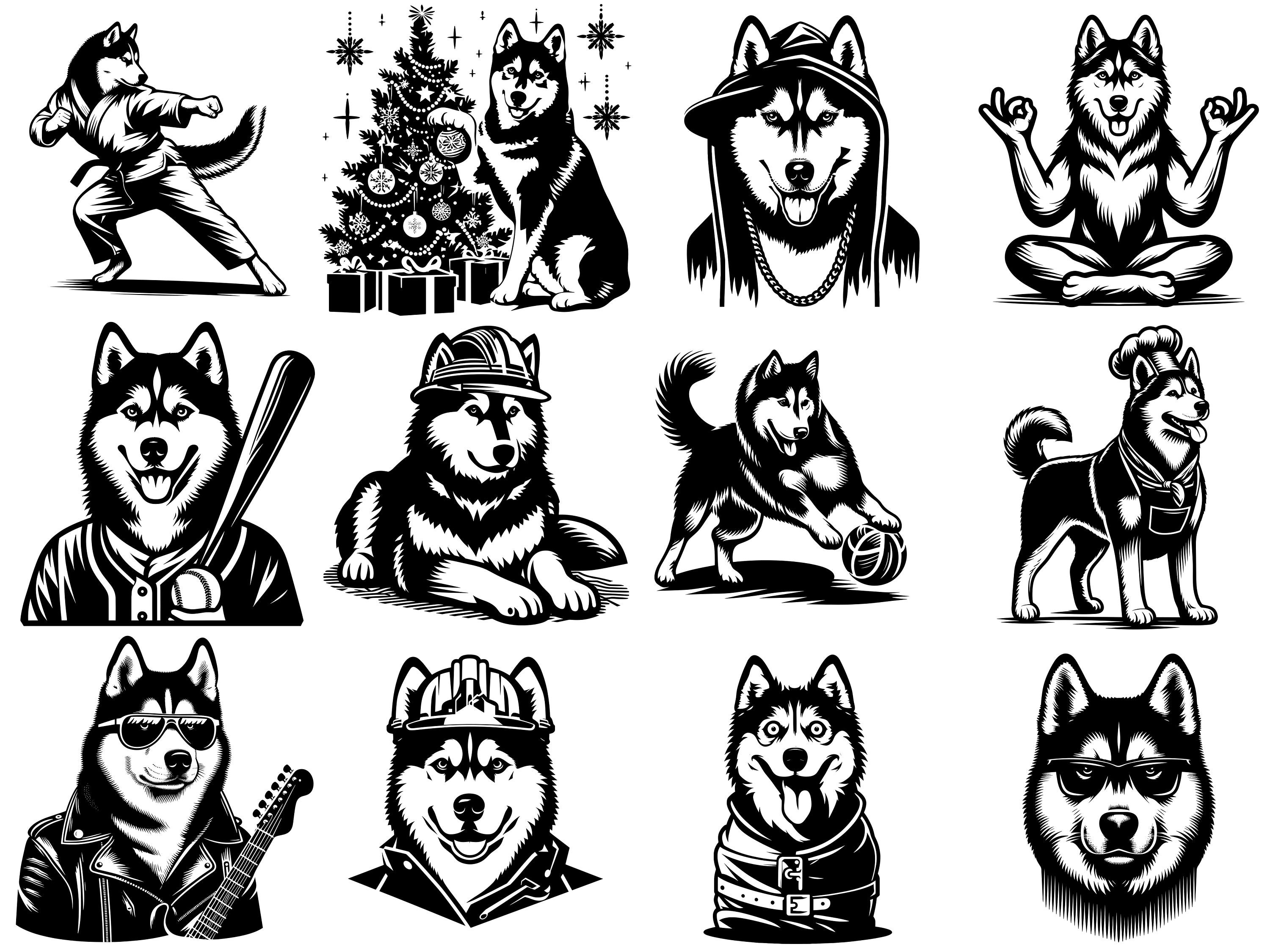 Husky Svg Husky Clipart Dog Svg Digital Designs Collection 109 Dog ...