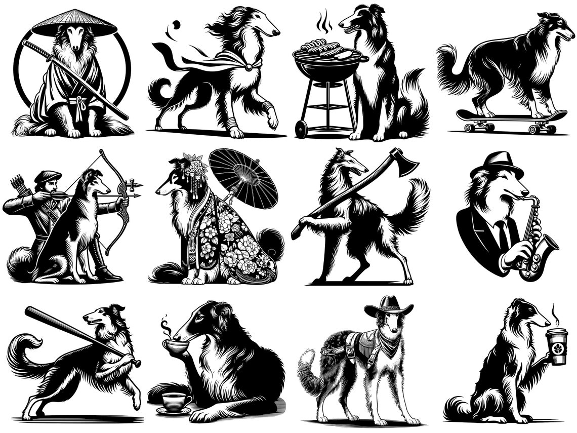Borzoi SVG Files for Cricut Russian Wolfhound SVG Borzoi Dog Dad Gift ...