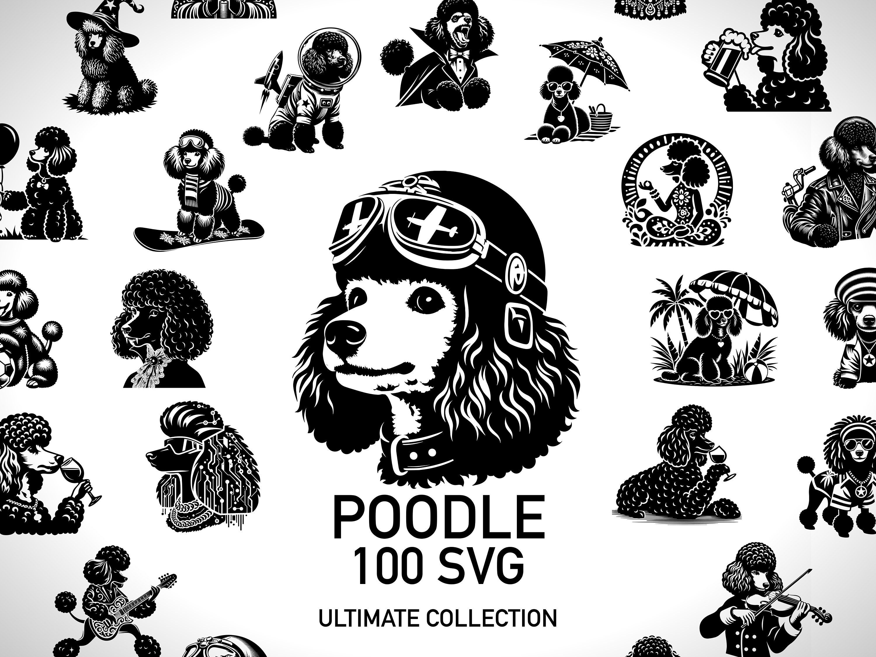 Poodle Svg Dog Breeds Digital Prints Clip Art - 100 Cut Svg Files ...