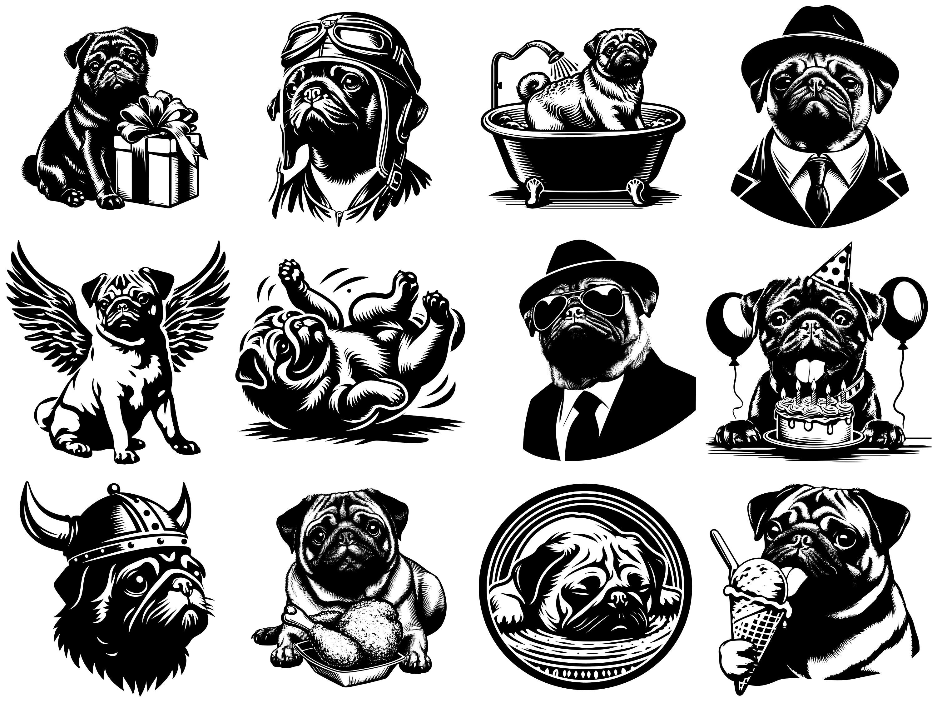 Pug Svg Dog Lover Svg Bundles Collection - 115 Cricut Svg Files DIY ...