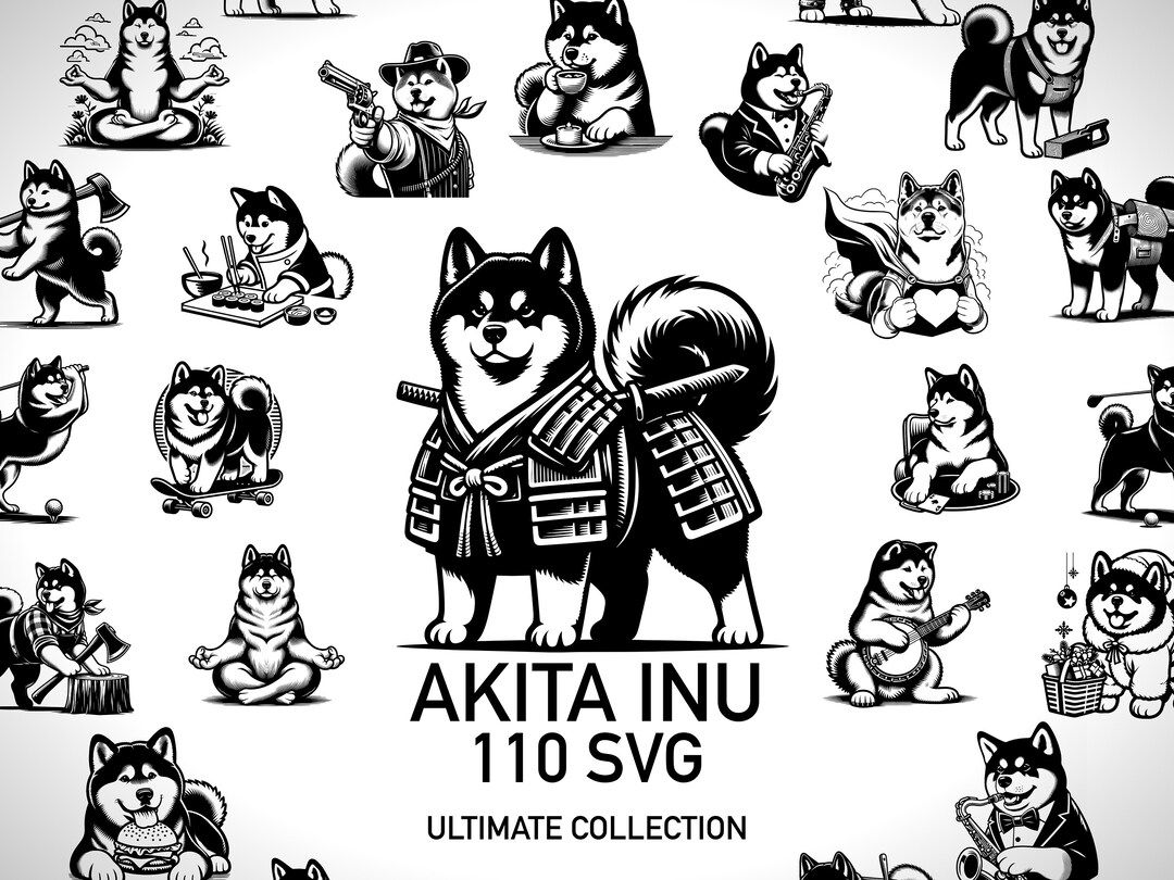 Akita Inu SVG File for Cricut Akita Dog Decal Design Dog Lover Gift ...