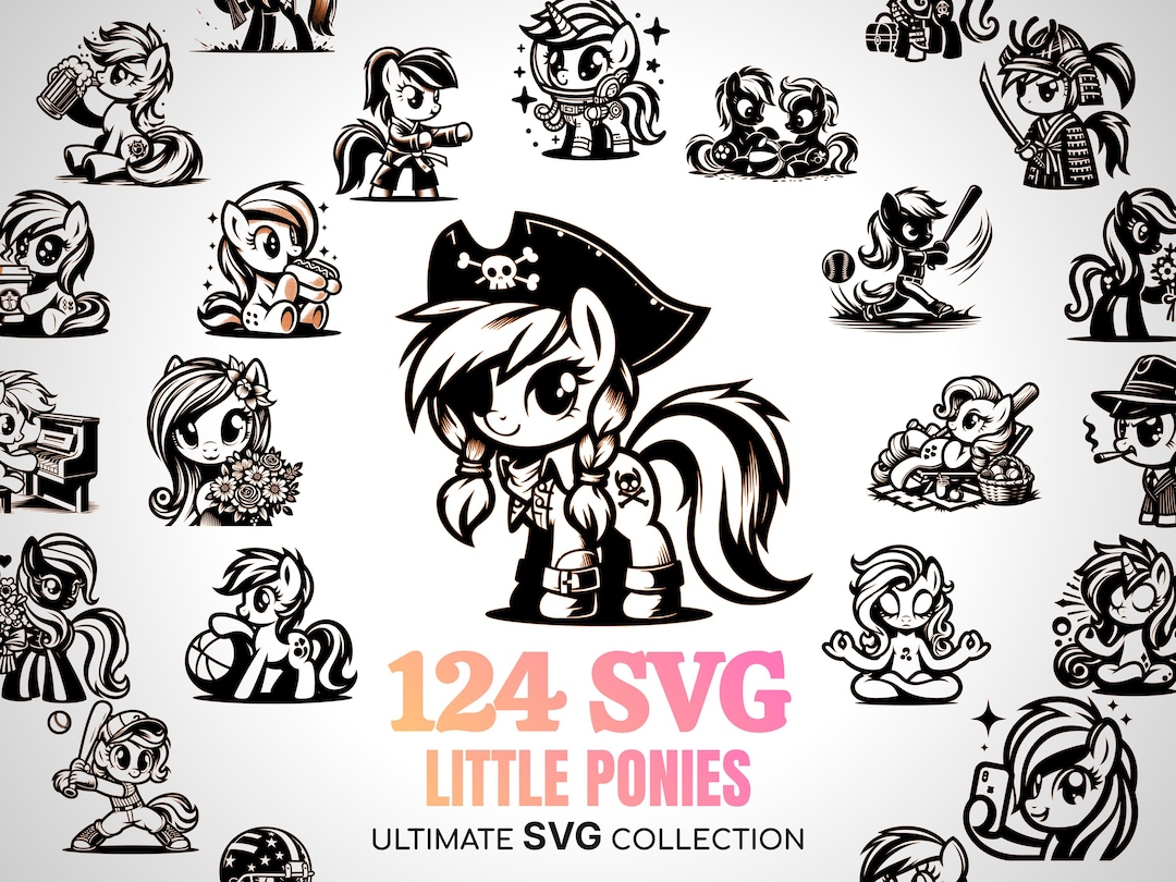 Little Ponies SVG Little Pony SVG Unicorn SVG Horse Svg Laser Cut Horse ...