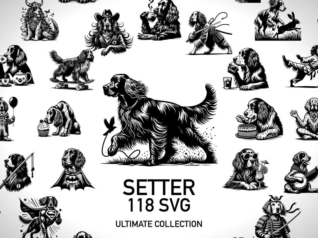 Setter Svg for Silhouette Collection Digital Print - 118 Cut Svg Files ...